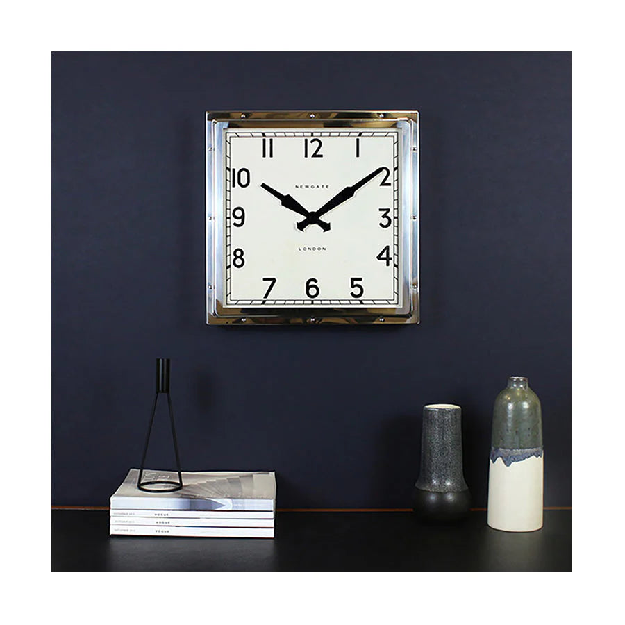 Newgate Quad Wall Clock In Stainless Steel – The Home Company Skipton