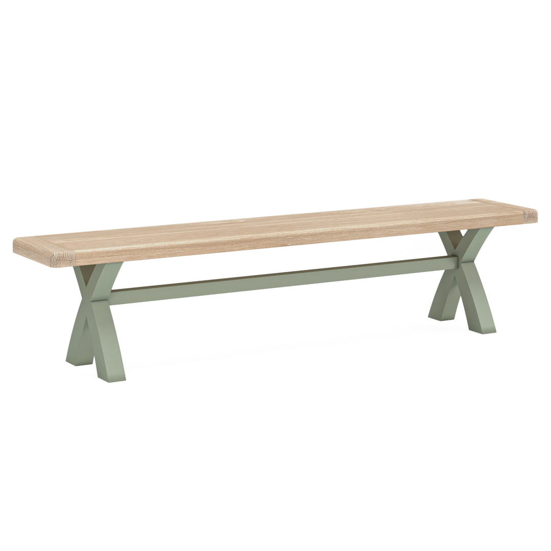 Salcombe Cross Leg Bench - Sage – The Home Company Skipton