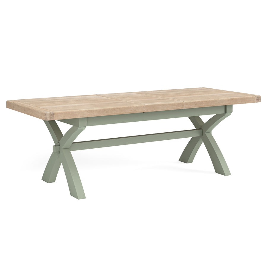 Salcombe Cross Leg Extending Dining Table - Sage – The Home Company Skipton