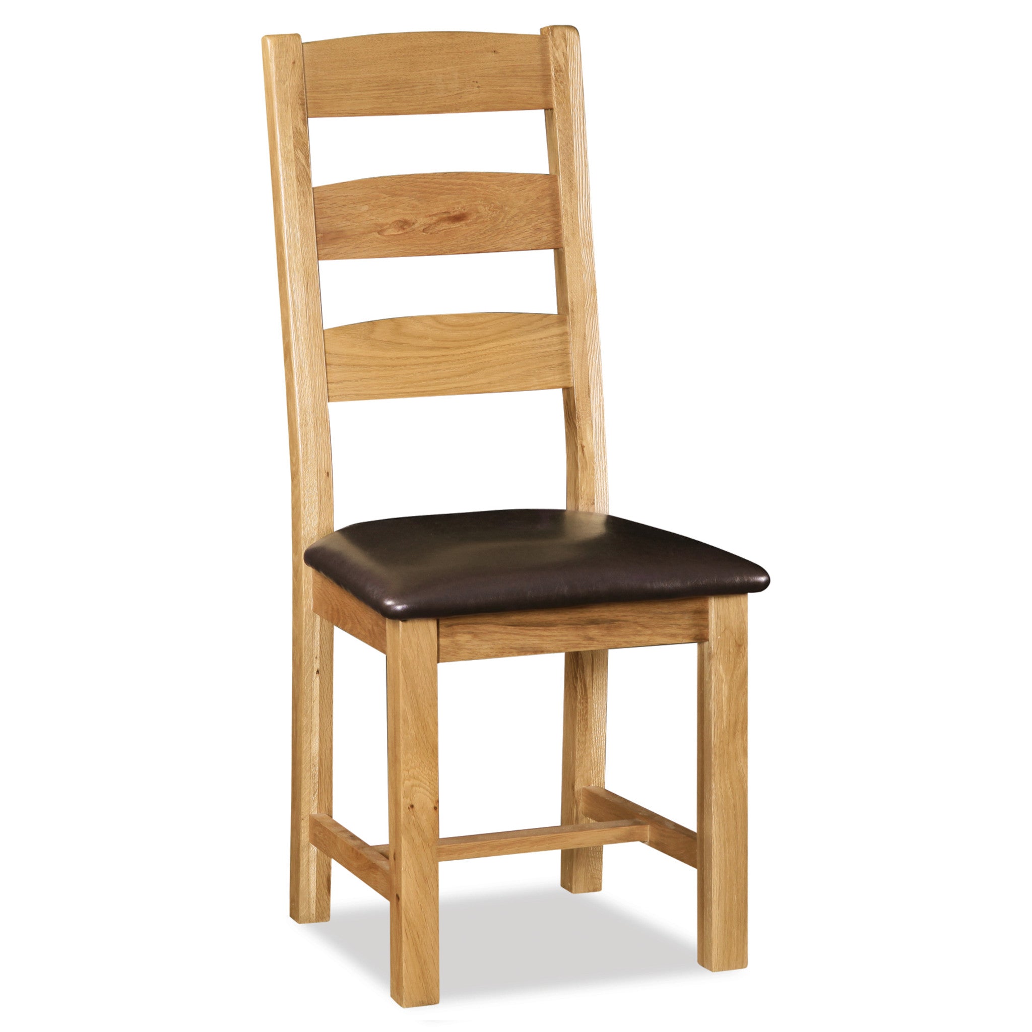Salisbury Slatted Chair With Leather Seat – The Home Company Skipton